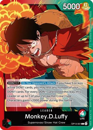 Monkey.D.Luffy (001) (OP13-001) - Carrying On His Will – Derpy Cards